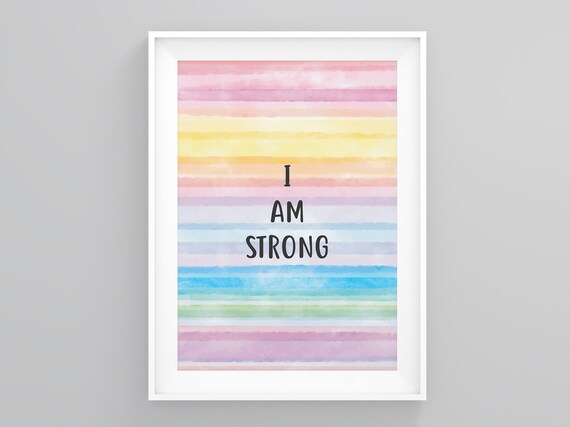 I Am Strong Abstract Wall Decor Scandinavian Art Kitchen | Etsy