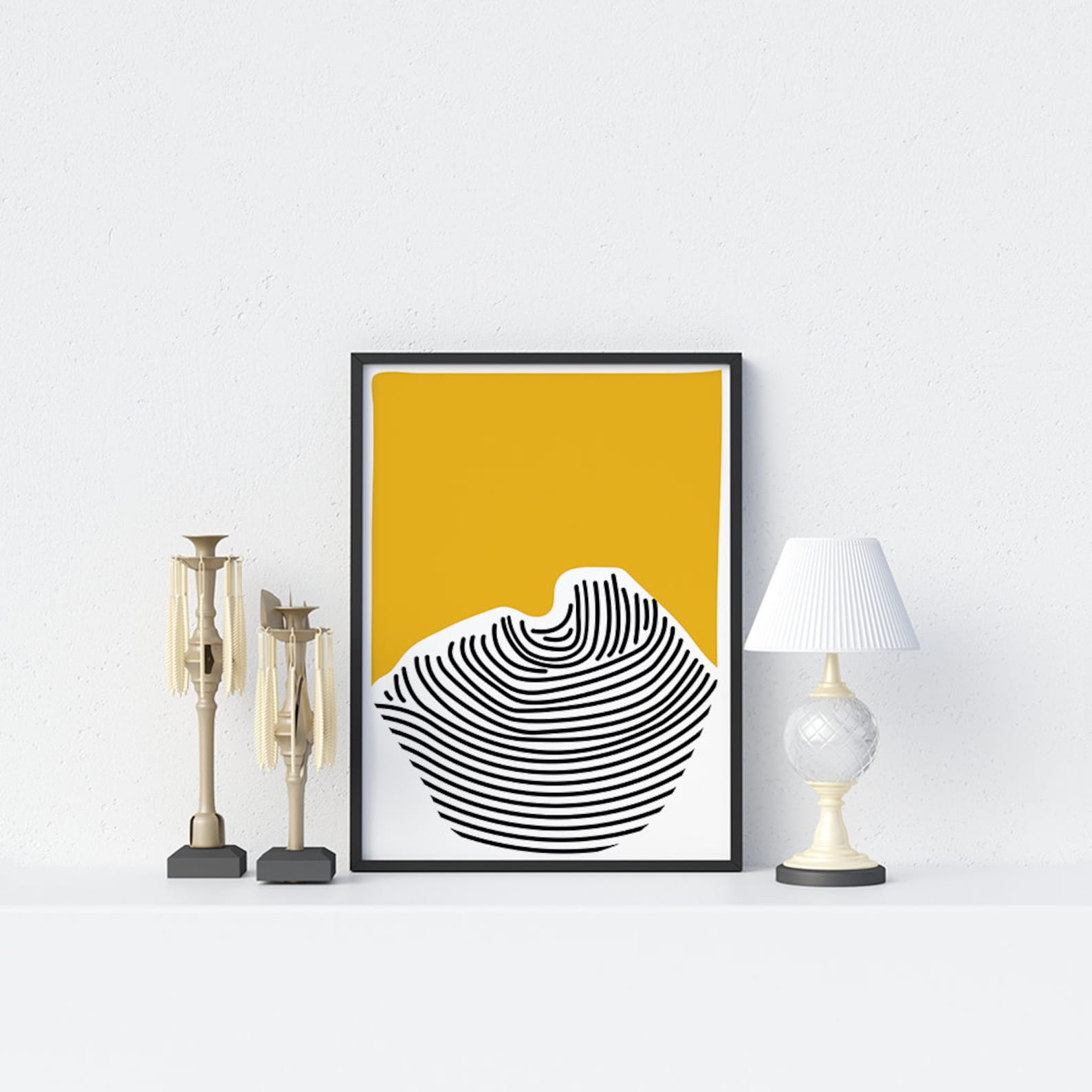 Irregular Shape With Yellow Background, Colourful Abstract, Wall Art ...