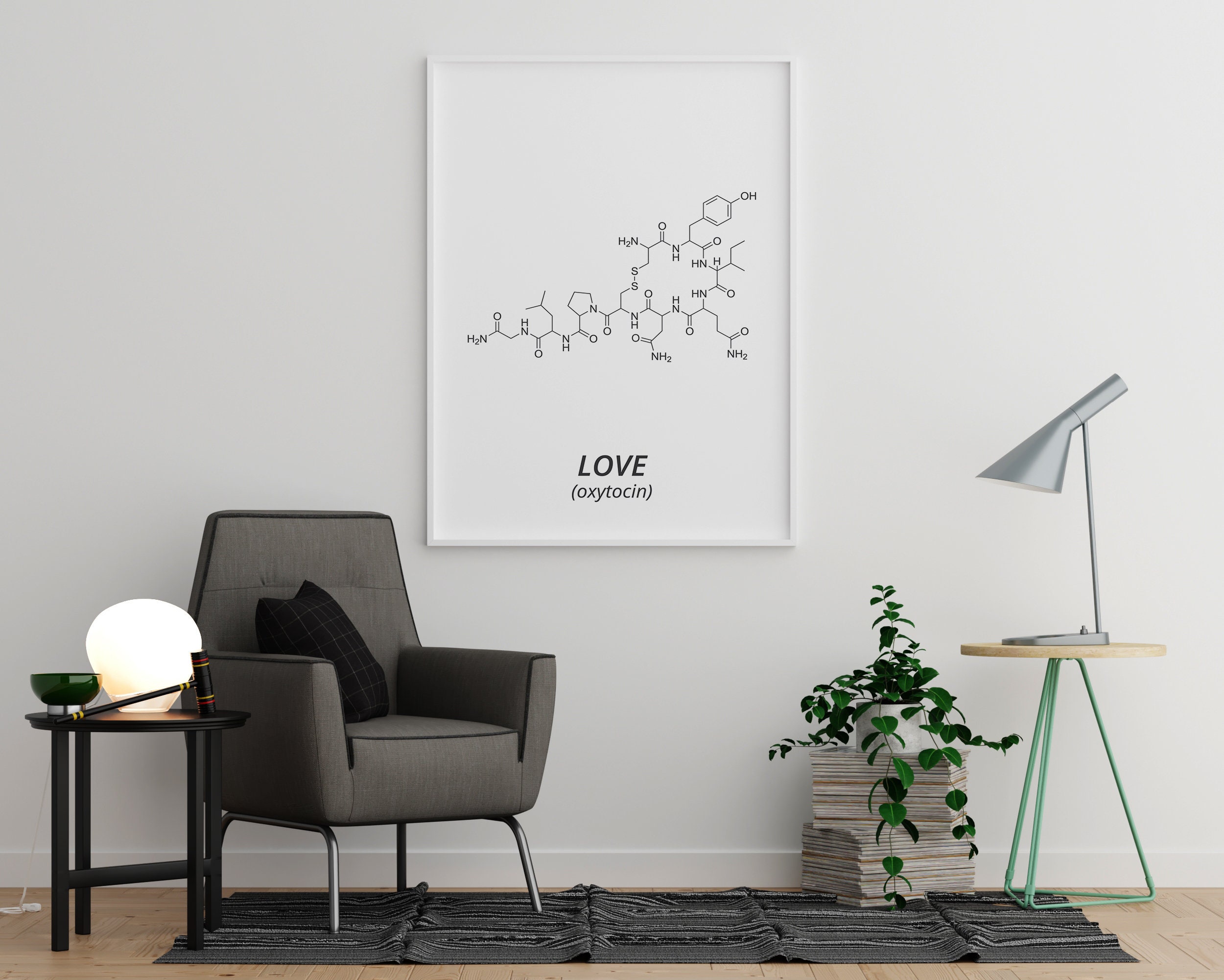 Love Molecule Poster Science Wall Decor Chemistry Art Nerd | Etsy