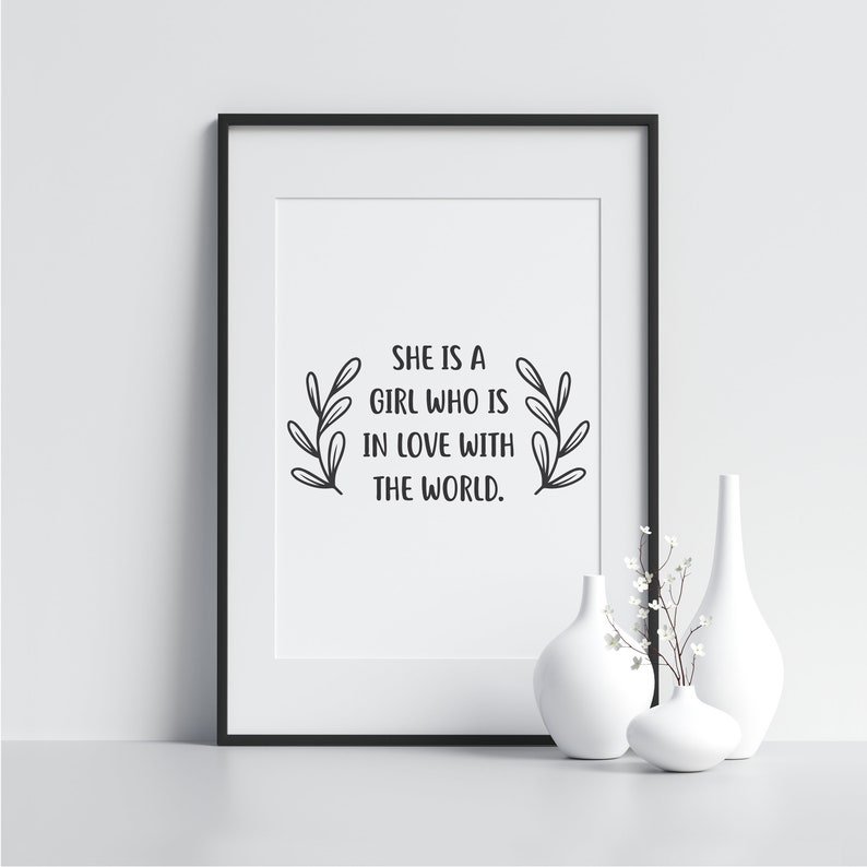 She is a Girl Who is in Love With the World Modern Wall Art | Etsy