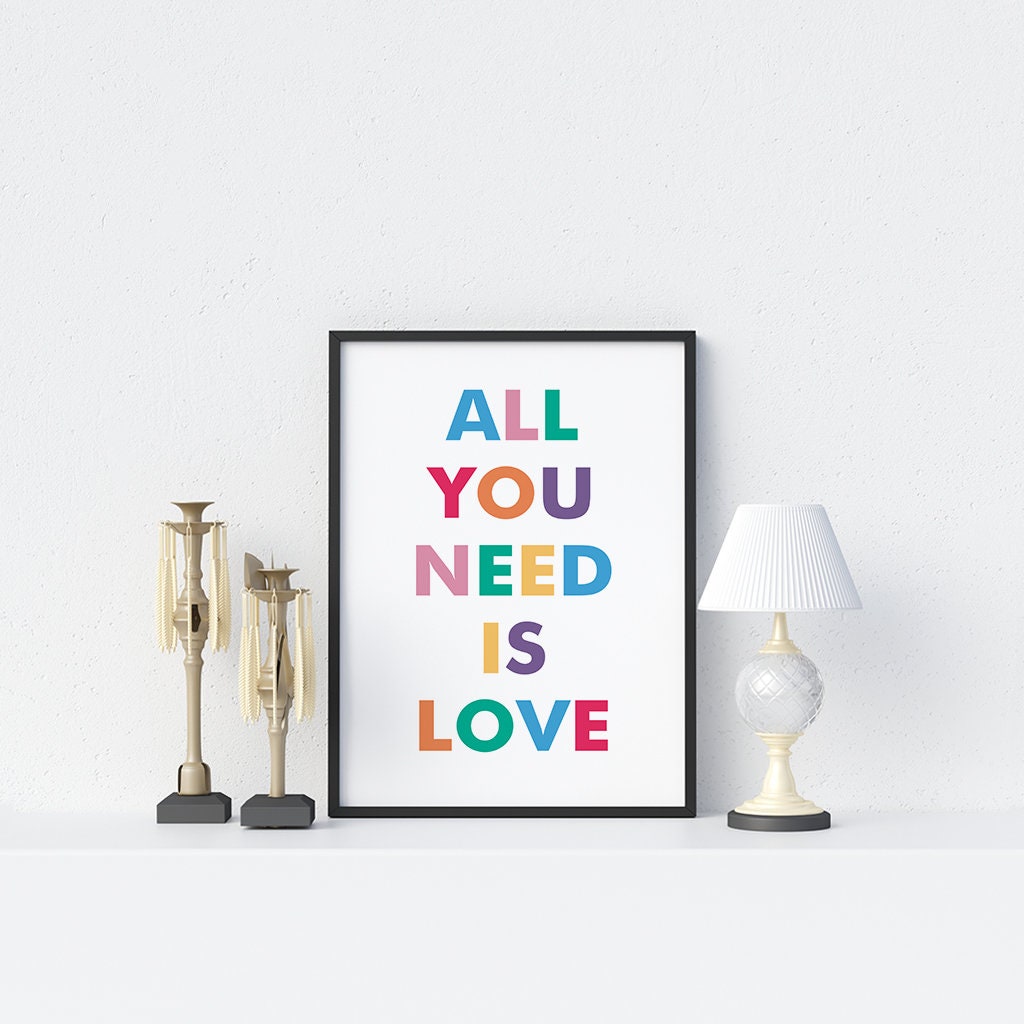All You Need is Love Wall Art Decor Kitchen Poster Wall - Etsy