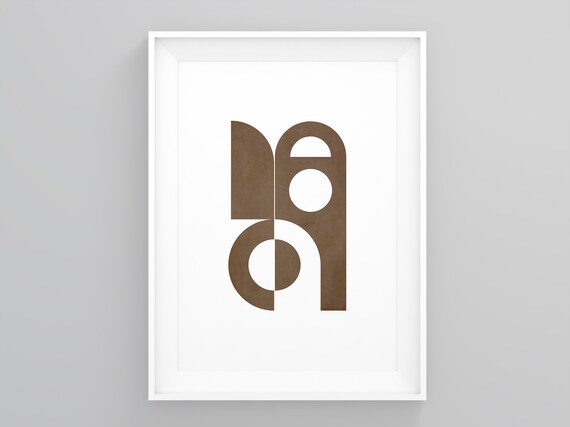 Brown Irregular Shape With Circle Scandinavian Design Wall - Etsy