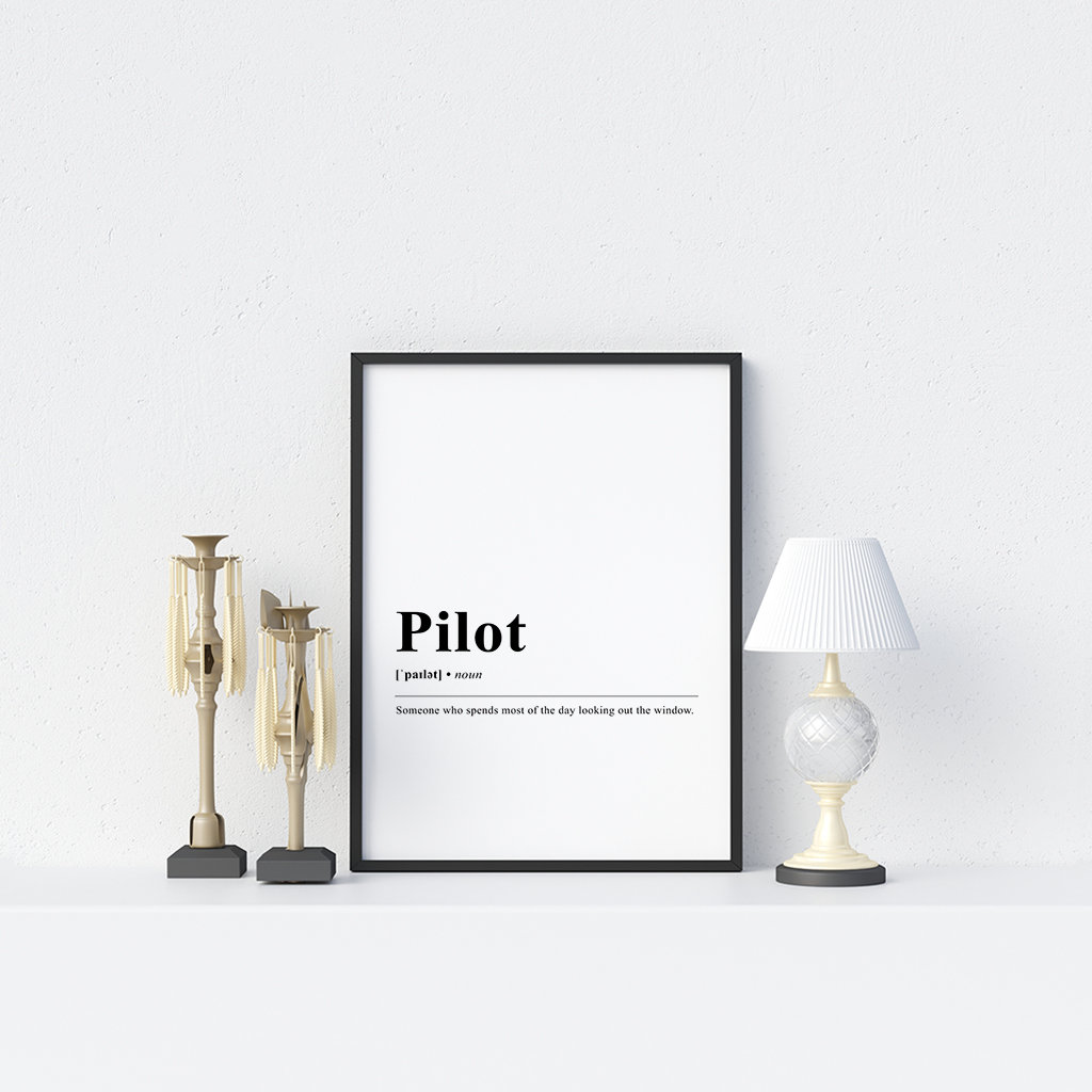 Pilot Funny Definition Wall Art Definition Wall Art | Etsy
