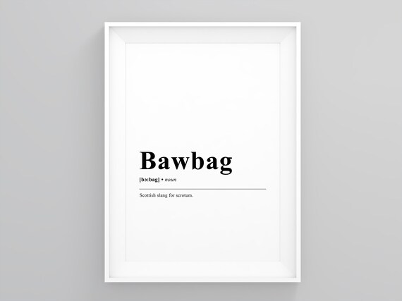 Bawbag Funny Definition Wall Art Prints Illustrations | Etsy