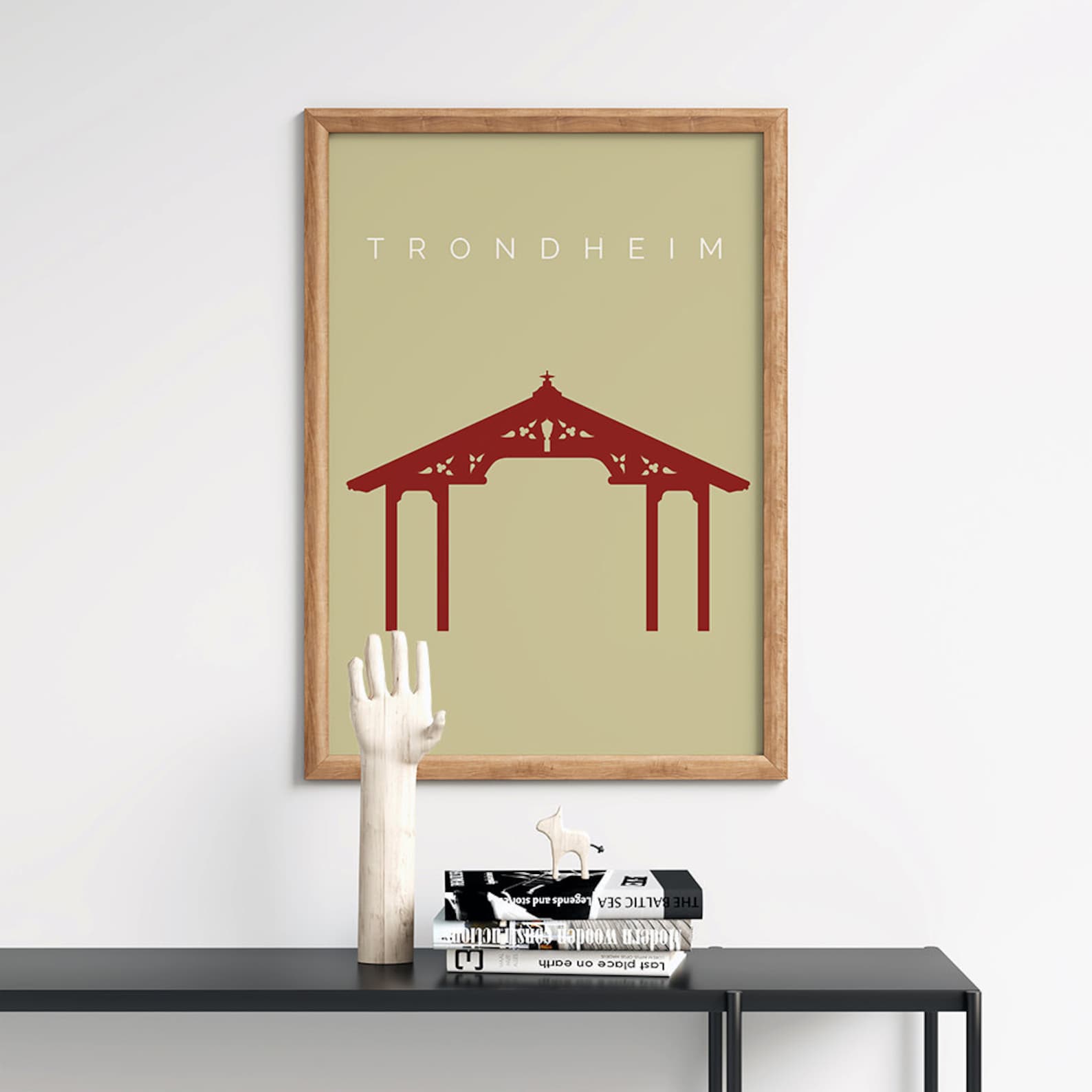 Trondheim Vintage Travel Posters Old Town Bridge Art Deco | Etsy