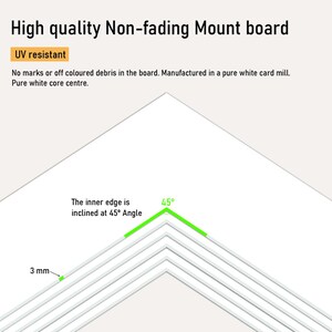 Picture Frame Mounts, All Sizes Machine Bevel Cut, White Core, Acid ...