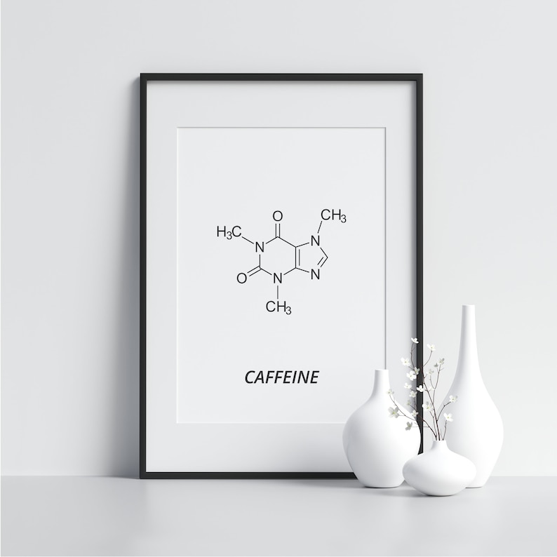 Caffeine Molecule Wall Art Educational Art Science Wall - Etsy