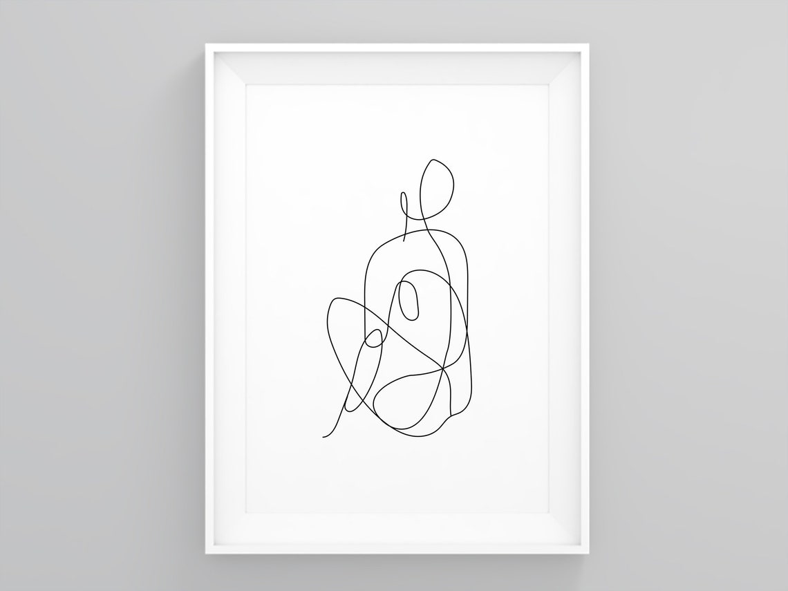 Facing Away Line Drawing Print, Figure Drawing, Wall Decor, Gallery ...