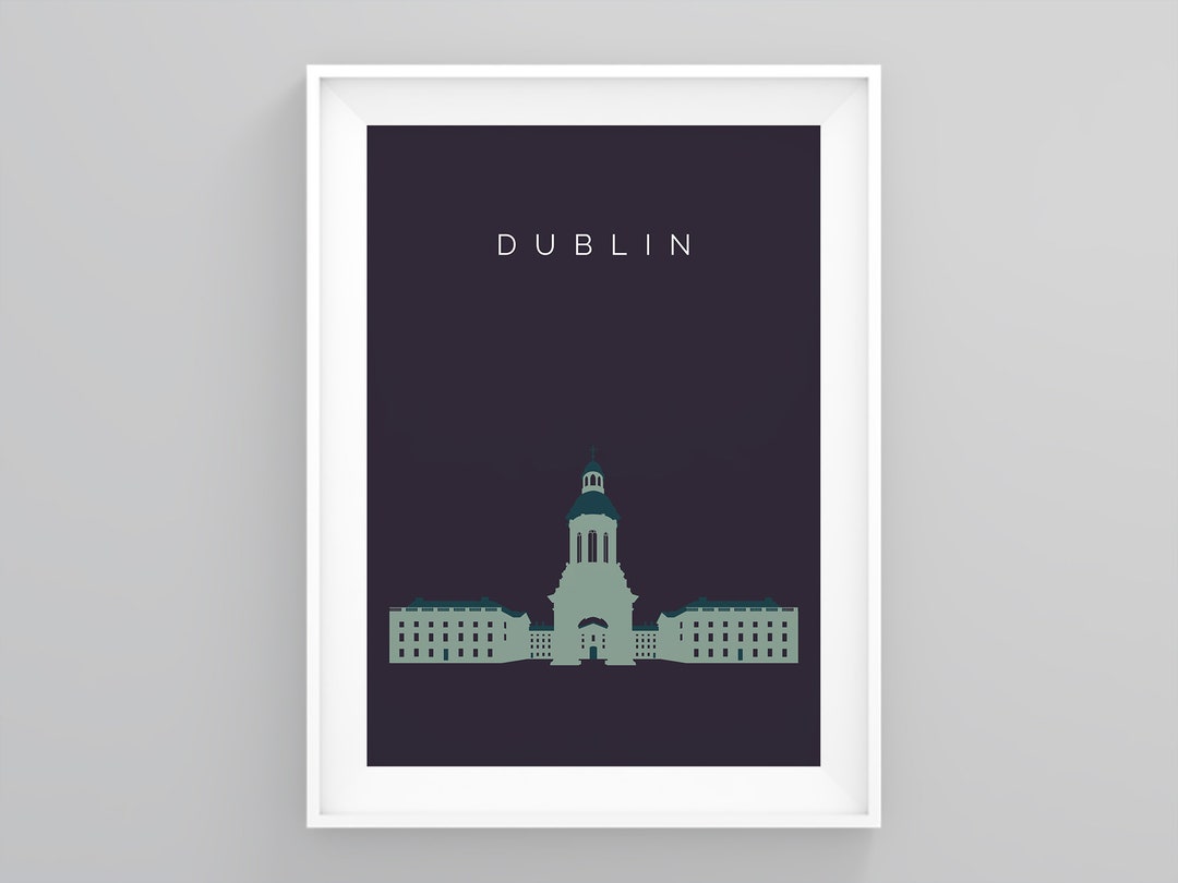 Dublin Retro Travel Posters, Trinity College, City Prints, Dublin City ...