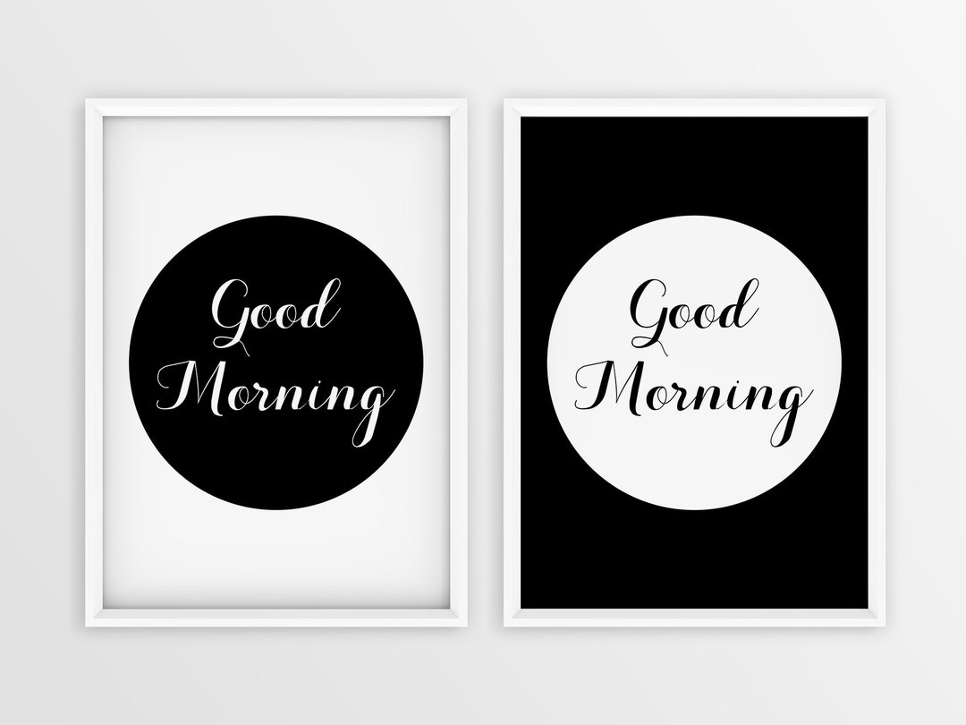 Good Morning | Good Morning, Bedroom Print Set, 2 Pieces Wall Art ...