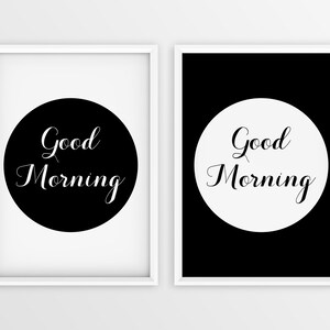 Good Morning | Good Morning, Bedroom Print Set, 2 Pieces Wall Art ...