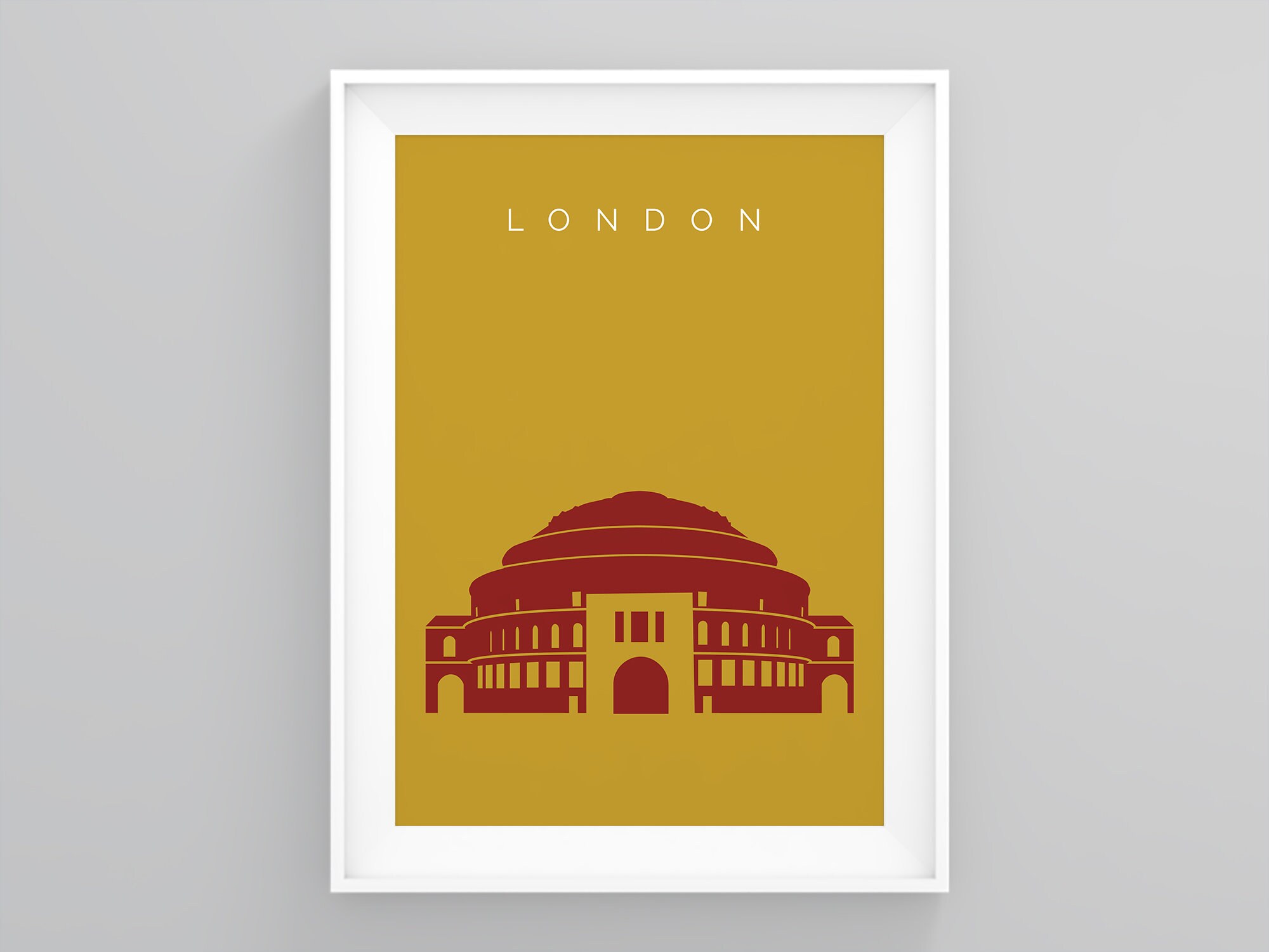 London Land Mark Print Albert Hall Art Deco Travel Posters - Etsy