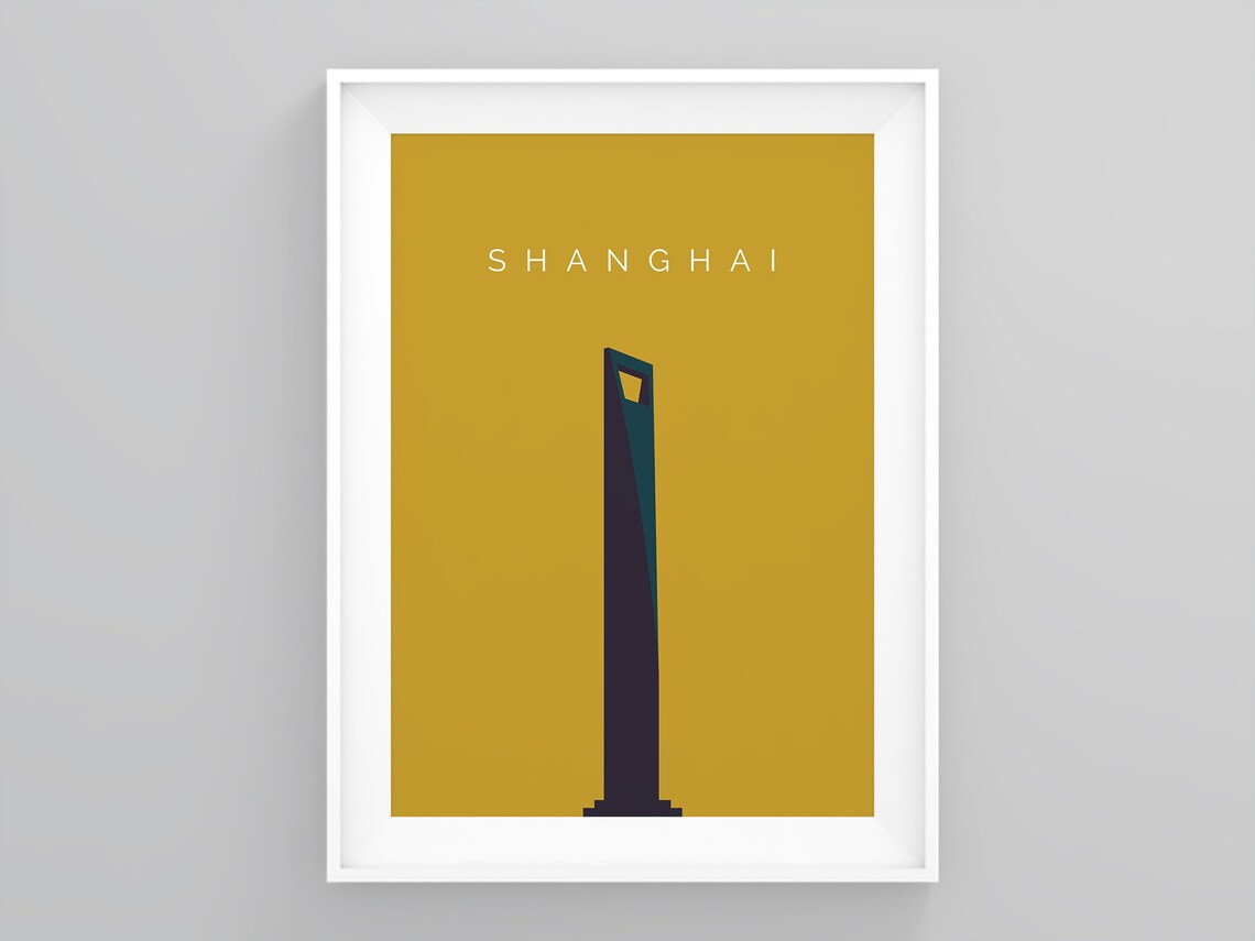 Shanghai Vintage Travel Posters Shanghai World Financial - Etsy