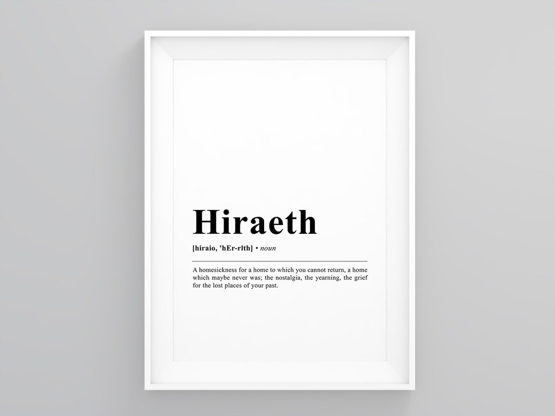 Hiraeth, Dictionary Print, Wall Prints, Abstract Wall Decor, Modern Art ...