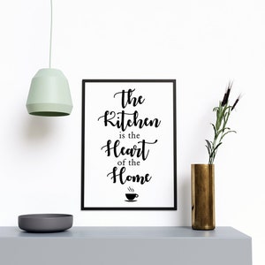 The Kitchen is the Heart of the Home, Kitchen Decor Prints, Kitchen Art ...