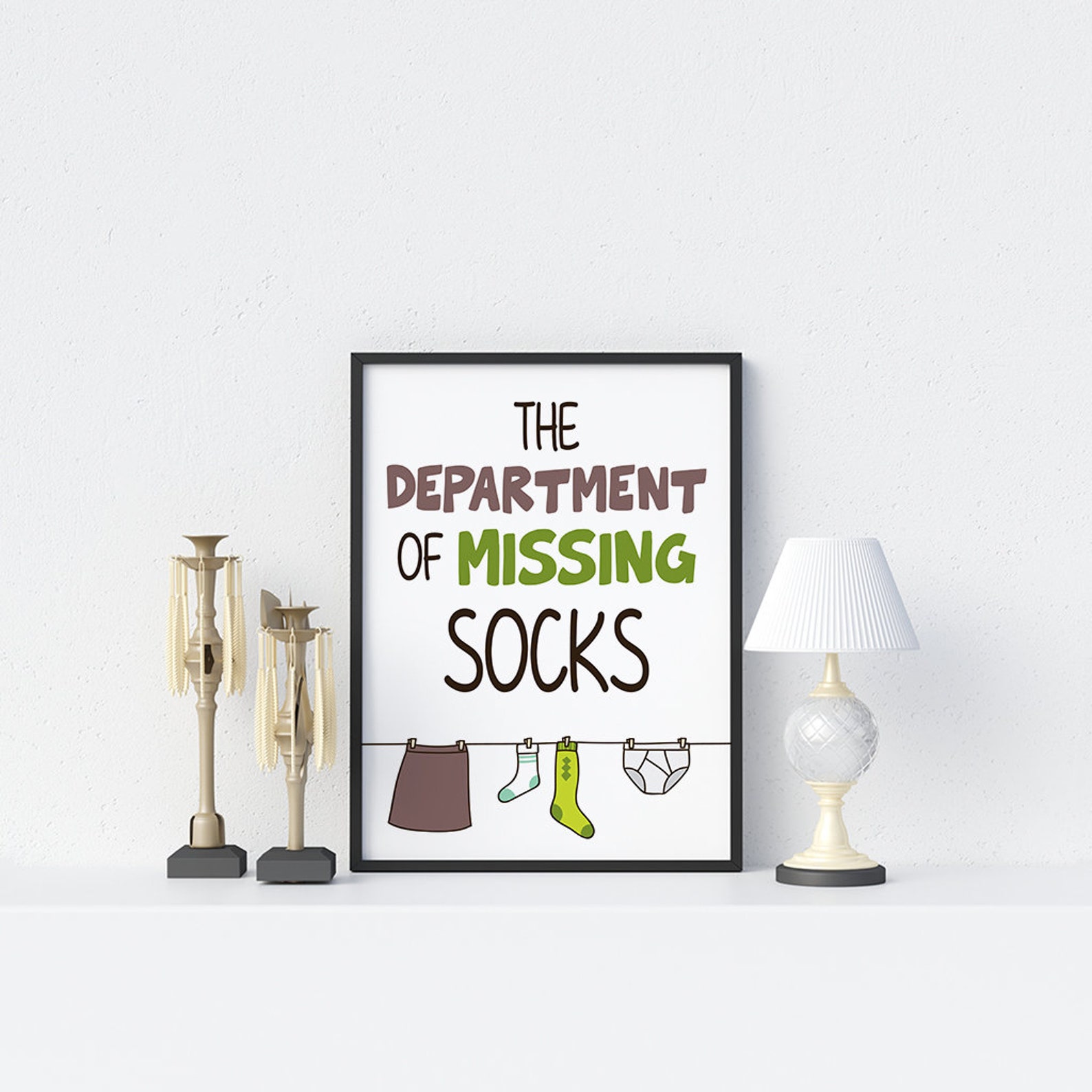 The Department of Missing Socks Home Prints Wall Art Print - Etsy
