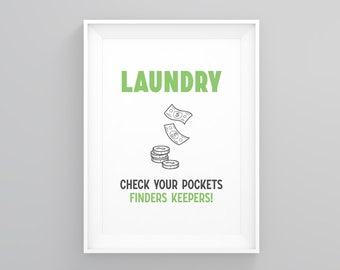 Laundry Room Sign Check Your Pockets - Etsy