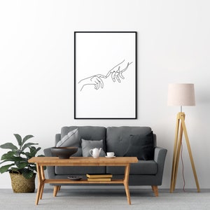 Connection Line Drawing Print, Gallery Wall Decor, Minimalist Print ...