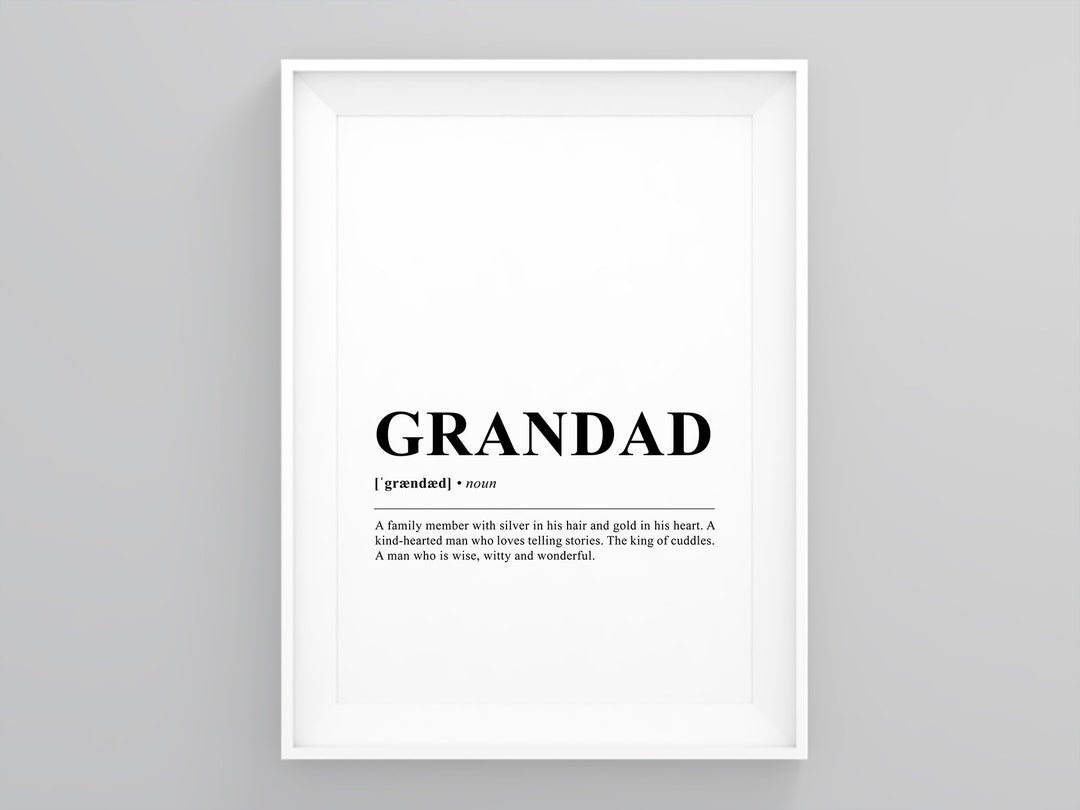 Grandad, Dictionary Art, Wall Prints, Modern Framed Print, Minimalist ...