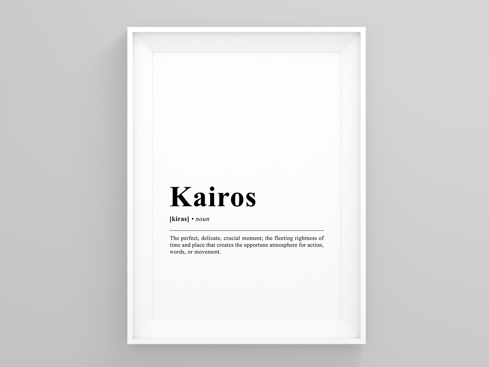 Kairos, Funny Definition Wall Art, Quote Print, Scandinavian Art ...