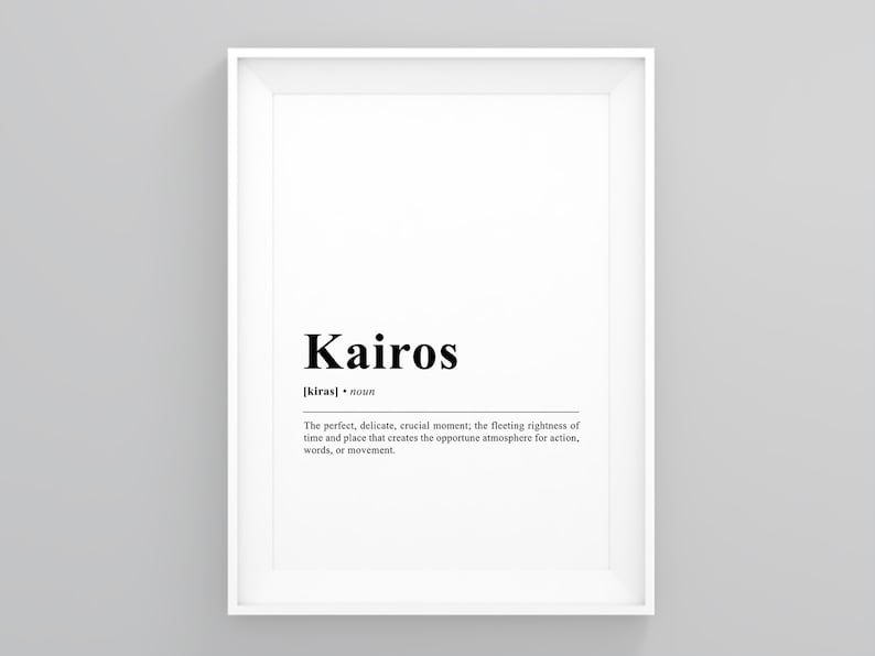 Kairos, Funny Definition Wall Art, Quote Print, Scandinavian Art ...