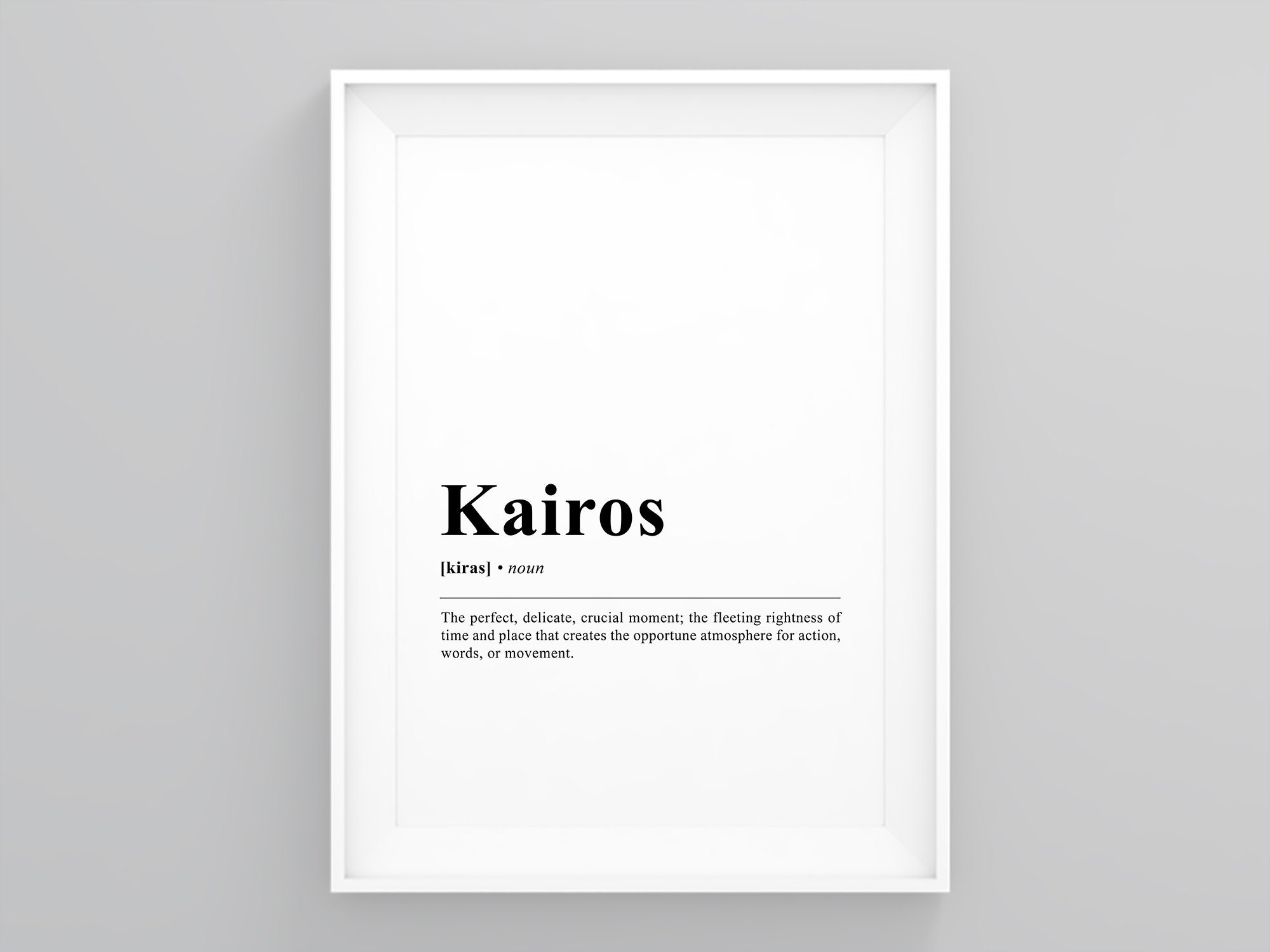 Kairos Funny Definition Wall Art Quote Print Scandinavian - Etsy UK