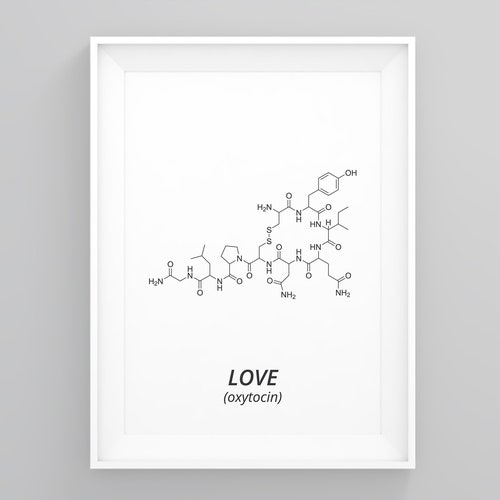 Love Molecule Poster Science Wall Decor Chemistry Art Nerd - Etsy