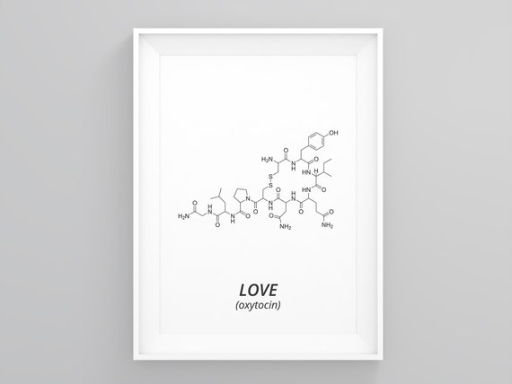 Love Molecule Poster Science Wall Decor Chemistry Art Nerd - Etsy