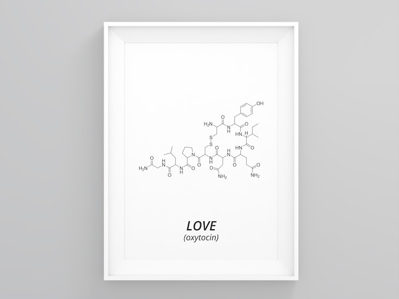 Love Molecule Poster Science Wall Decor Chemistry Art Nerd | Etsy