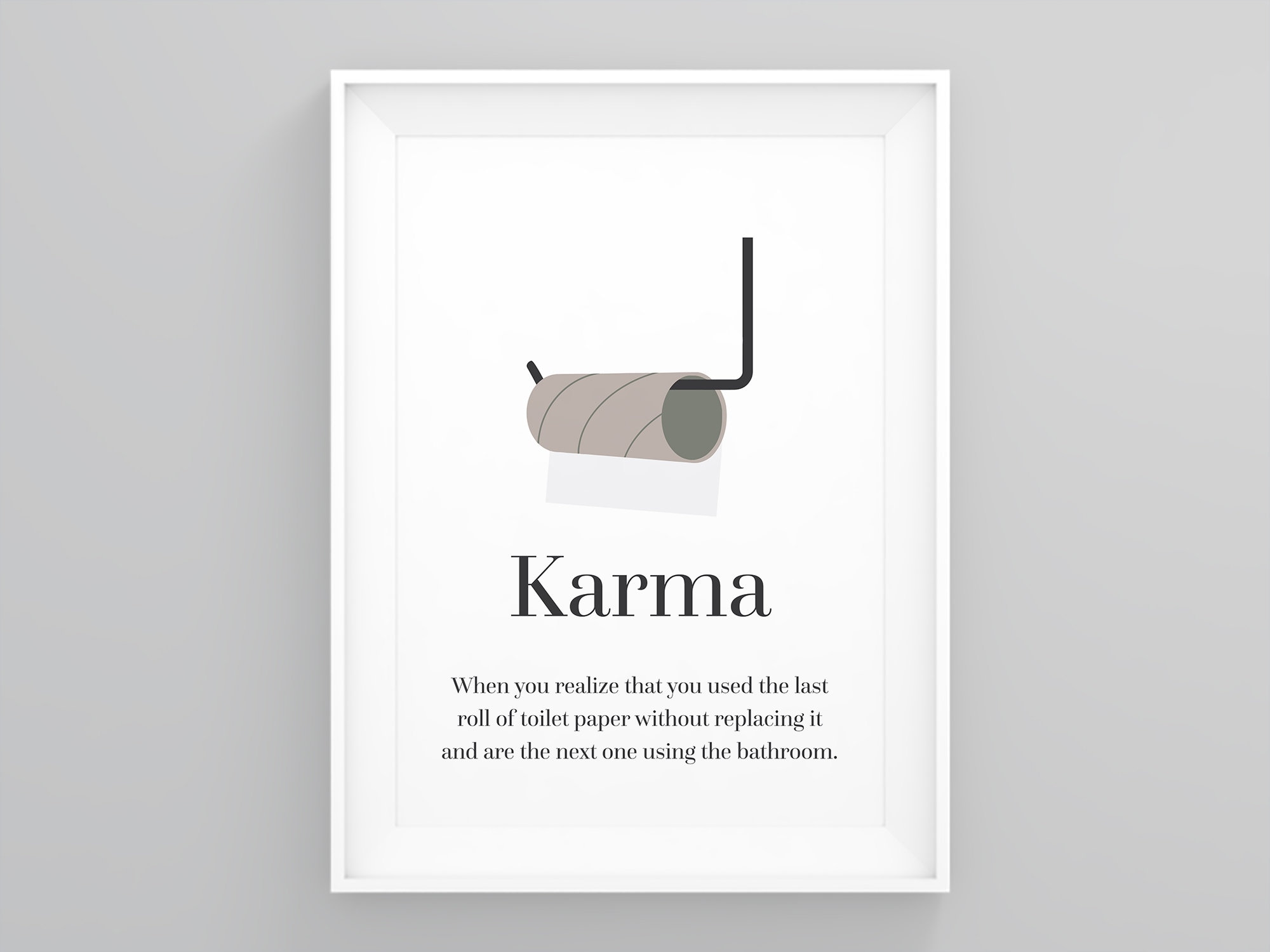 Karma Funny Bathroom Print Funny Bathroom Art Framed Wall - Etsy