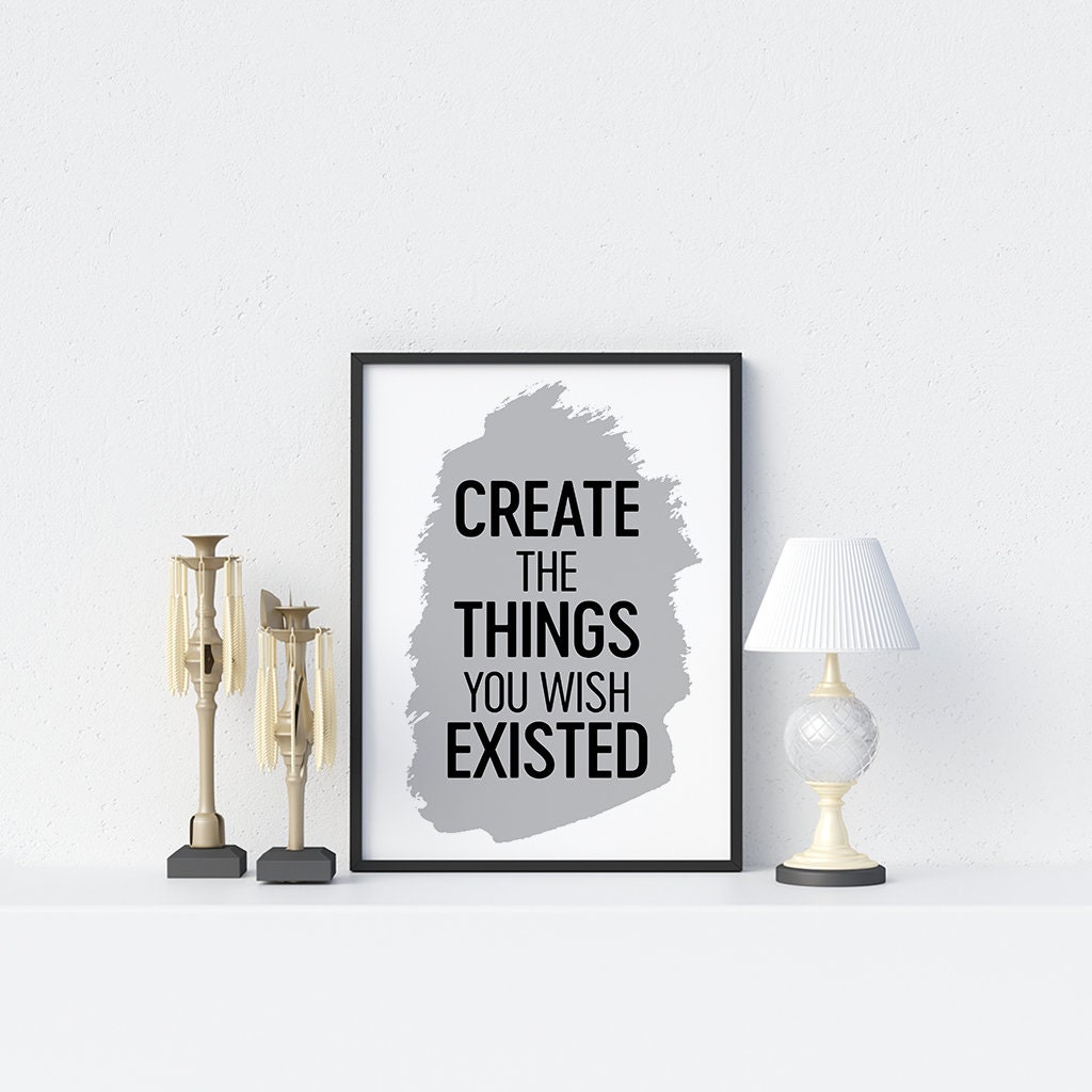 Create The Things You Wish Existed Hard Work Print Girl Boss | Etsy