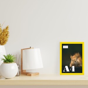Yellow Picture Frame, Yellow Photo Frame, A2, A3, A4, A5, White Mounted ...