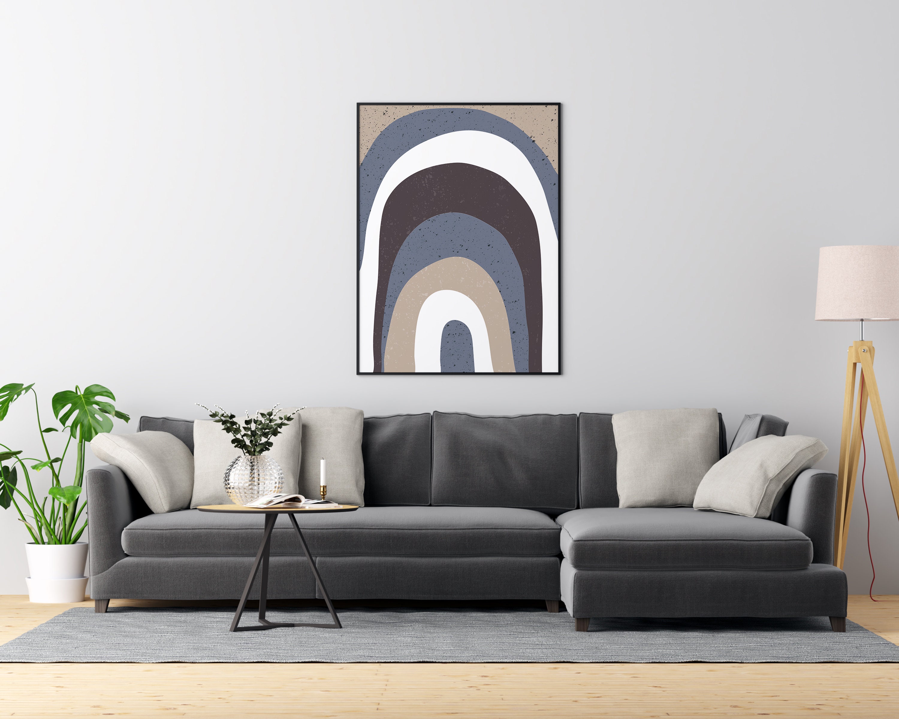 Irregular Arc Shapes Geometric Poster Minimalist Poster Mid - Etsy