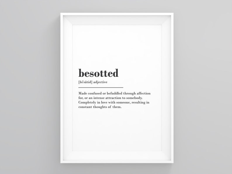 Besotted Adjective Cute Love Posters Valentines New Home - Etsy