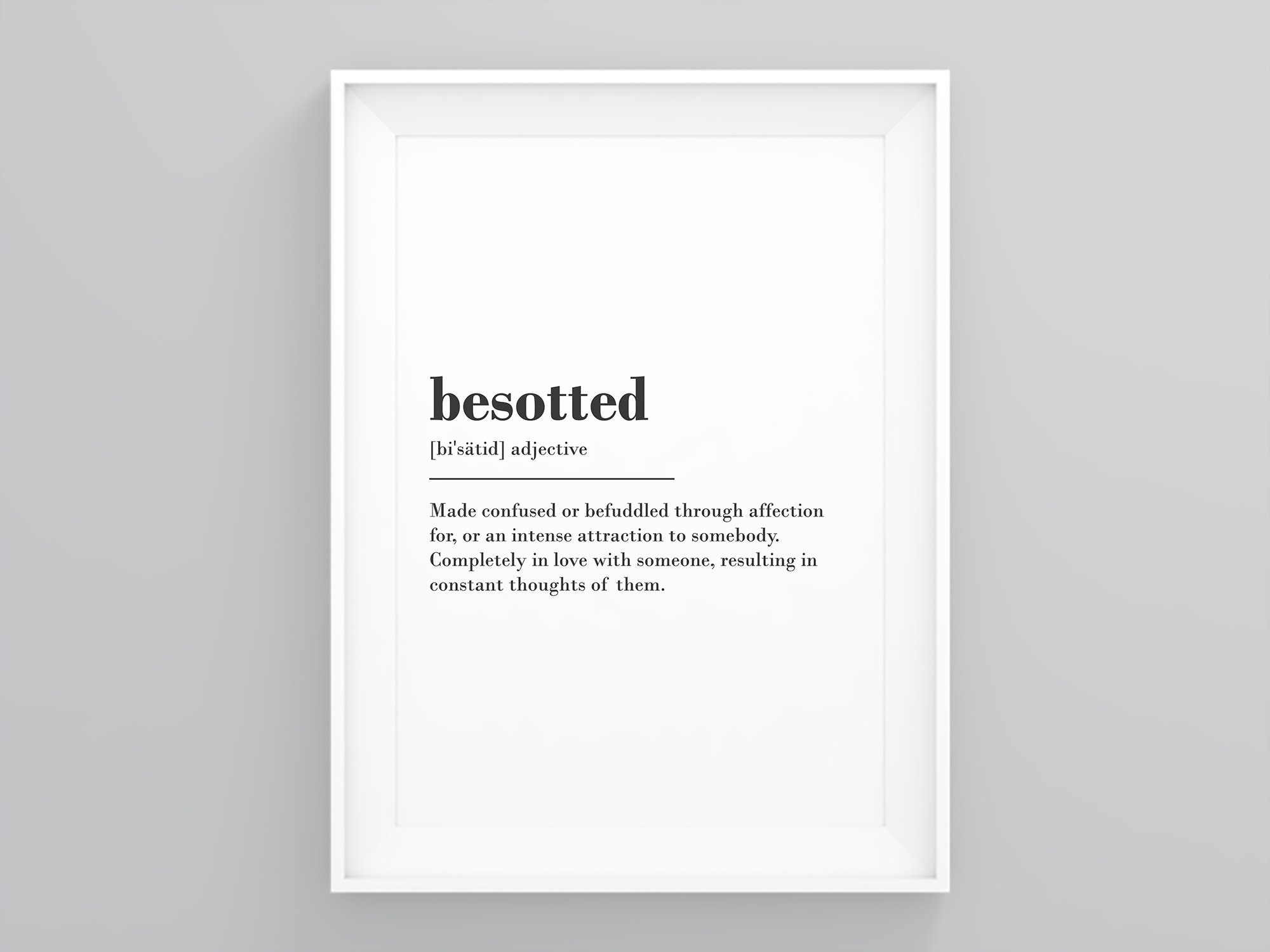Besotted Adjective Cute Love Posters Valentines New Home - Etsy