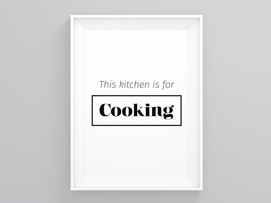 This Cooking is for Cooking, Scandi Print, Kitchen Print, Typography ...