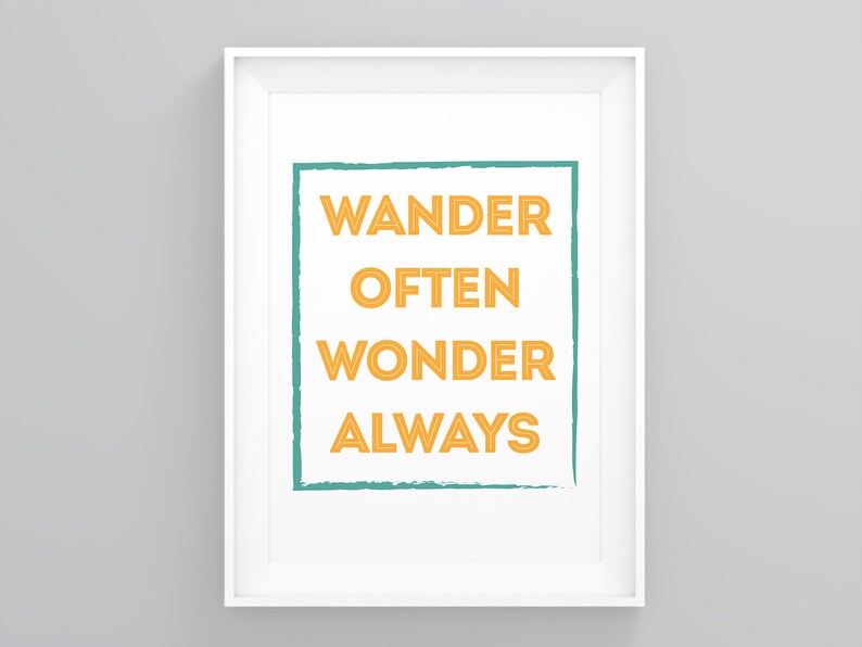 Wander Often Wonder Always Prints Framed Minimalist Print - Etsy