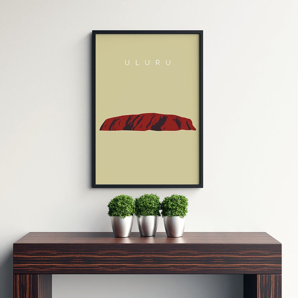 Uluru Minimalistic Travel Poster Uluru Ayers Rock Land Mark | Etsy