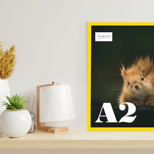 Yellow Picture Frame, Yellow Photo Frame, A2, A3, A4, A5, White Mounted ...
