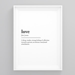 Love Definition Print, Cute Love Posters, Valentine's Gift, Home Decor ...