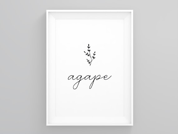 Agape. Wall Prints Minimalist Framed Motivational Decor | Etsy