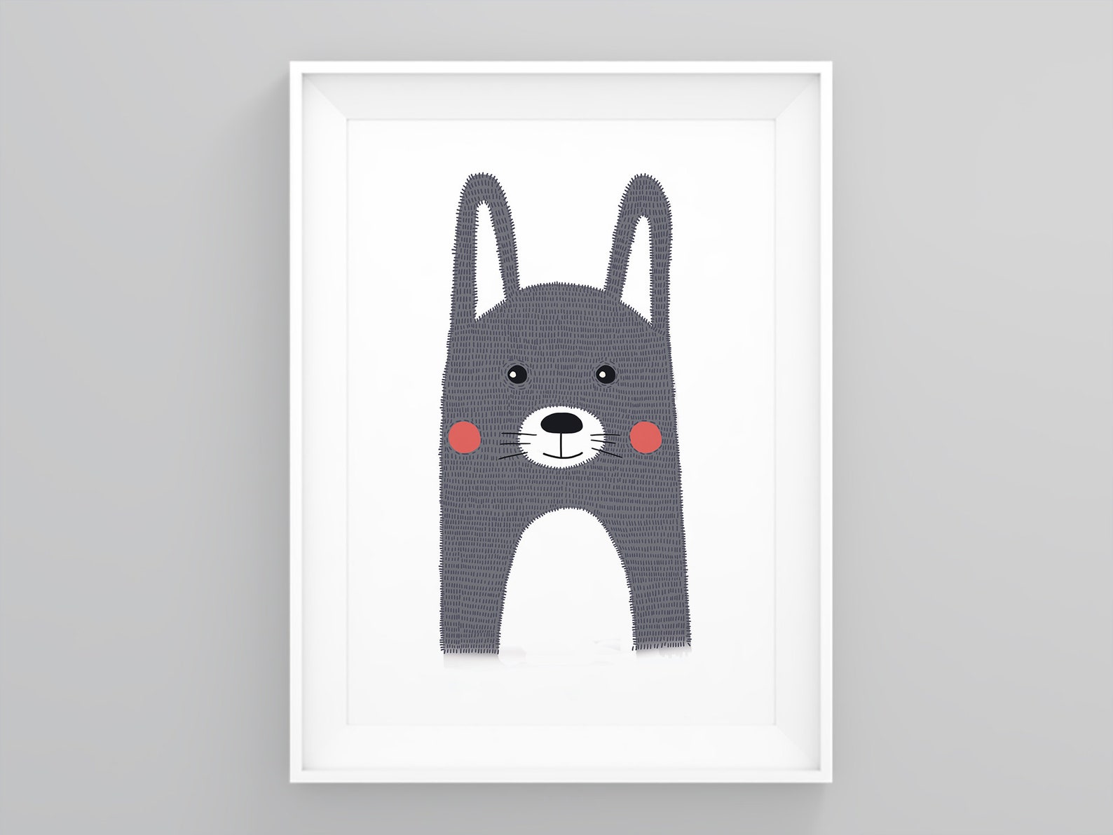 Woodland Hare Print Rabbit Poster Playroom Print Boys | Etsy