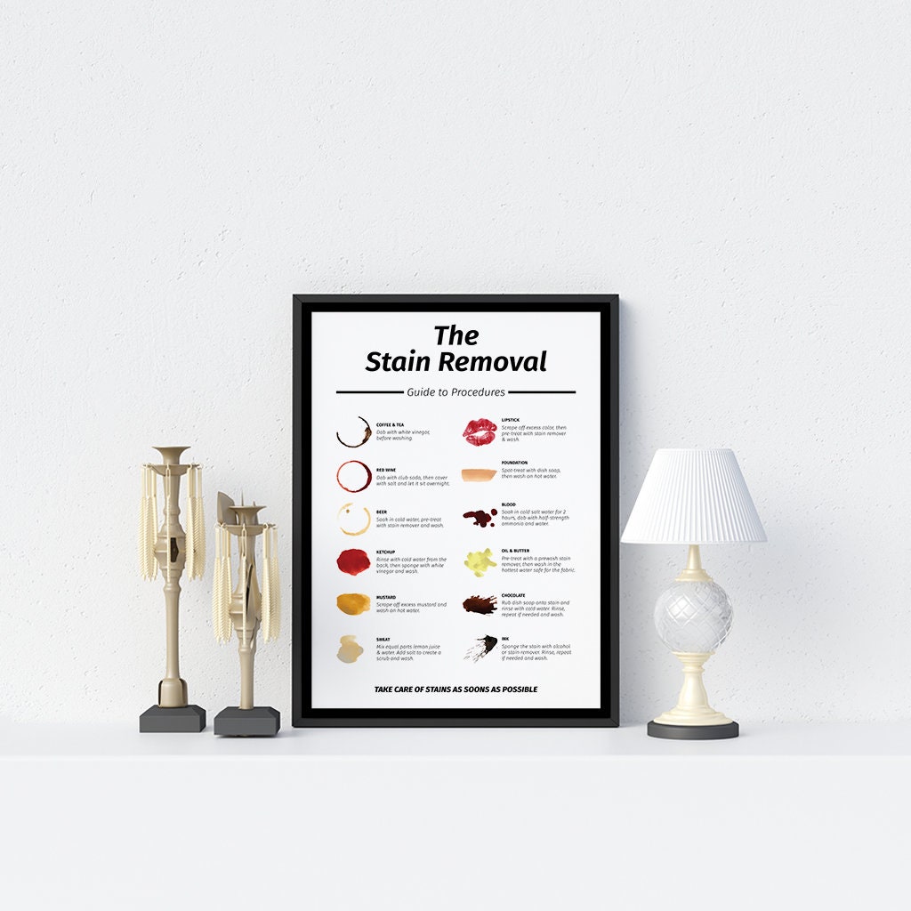 The Stain Removal Guide to Procedures Washing Room Picture - Etsy