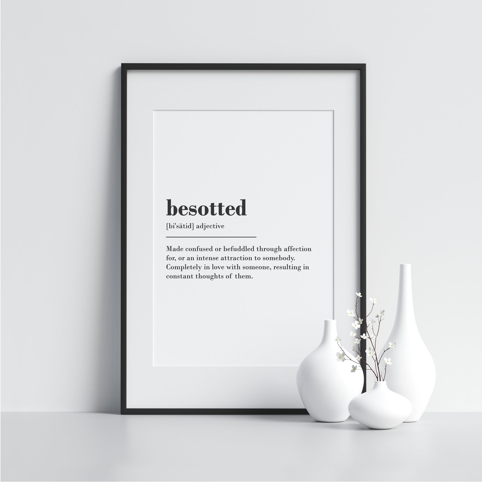 Besotted Adjective Cute Love Posters Valentines New Home - Etsy