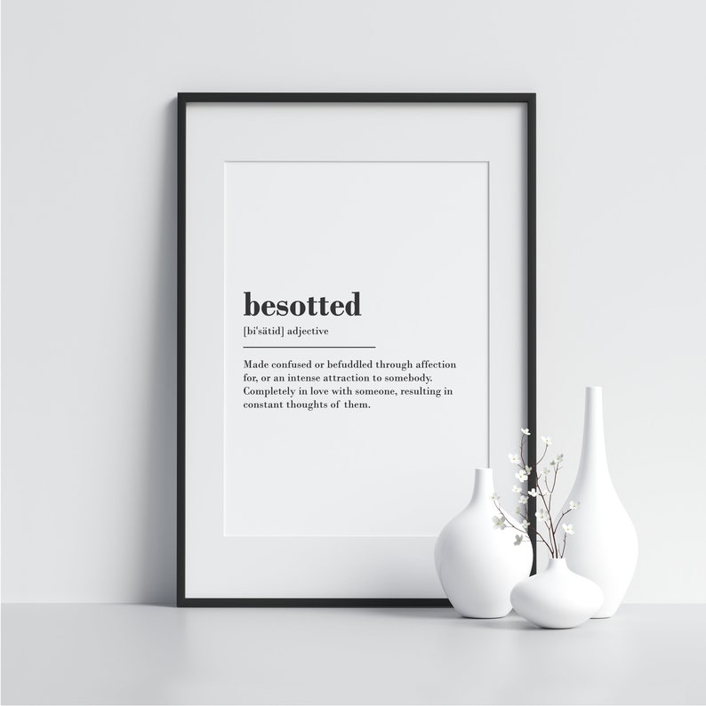 Besotted Adjective Cute Love Posters Valentines New Home - Etsy