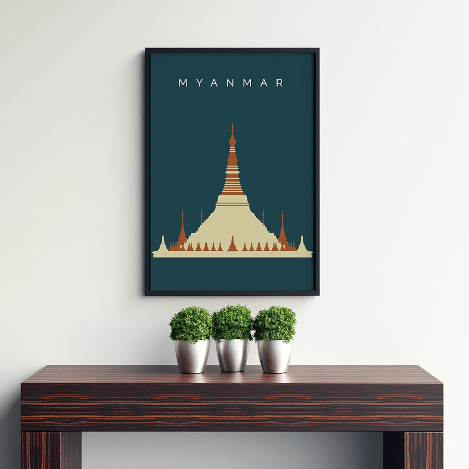 Myanmar Travel Poster Shwedagon Pagoda Myanmar Vintage Travel - Etsy
