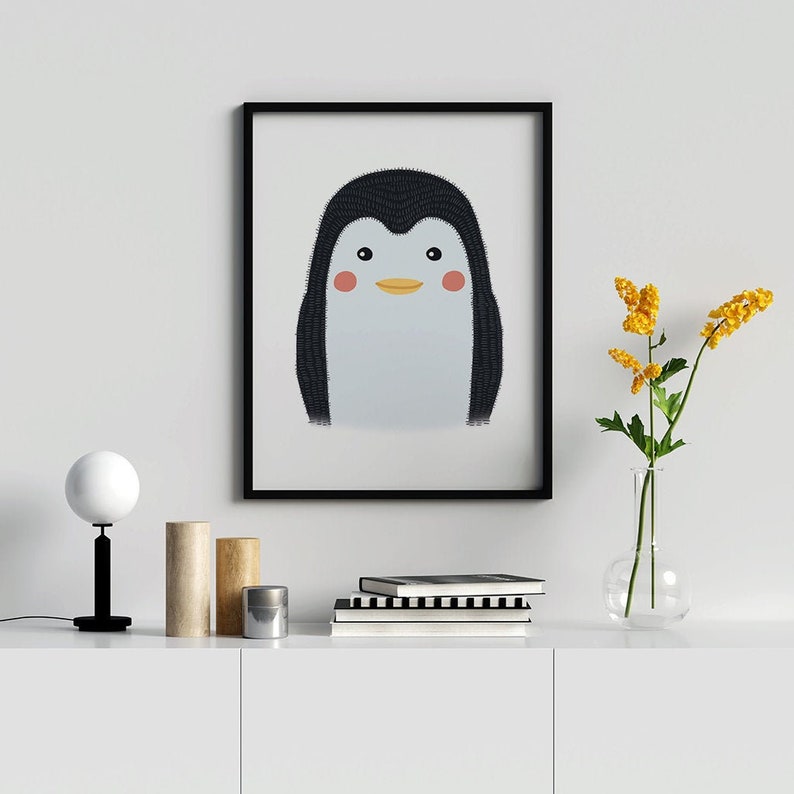 Cute Penguin Poster Penguin Nursery Art Childs Nursery Wall - Etsy