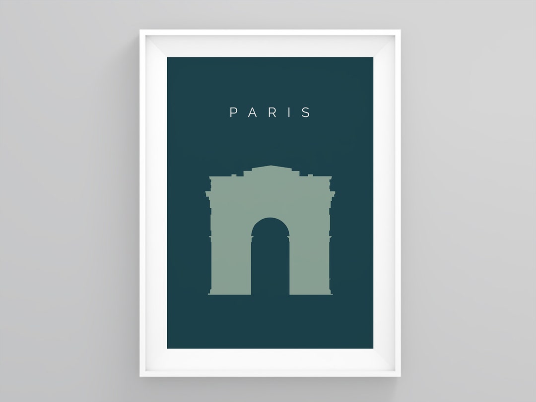 Paris Art Deco Travel Posters, Arc De Triomphe Paris, Print Land Mark ...