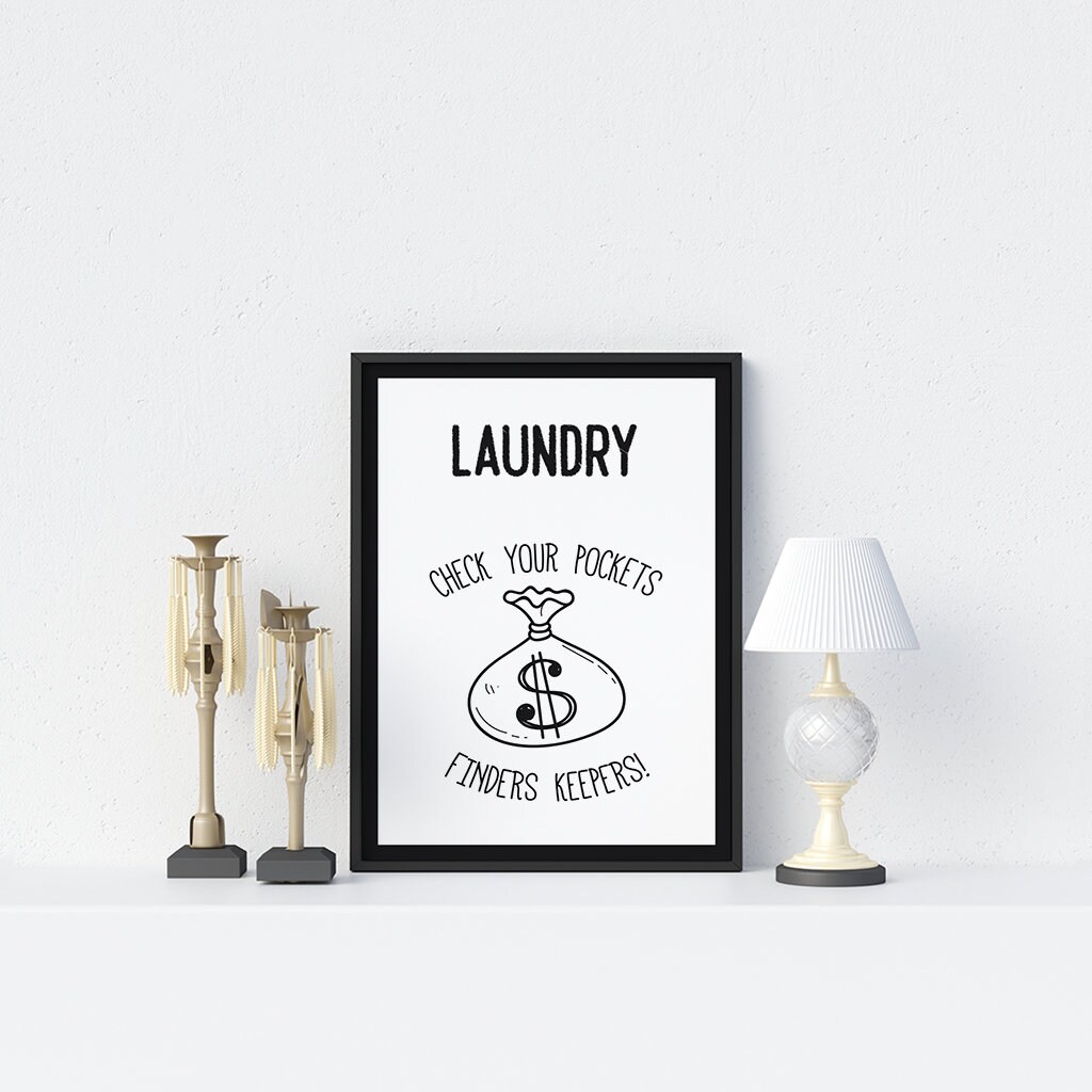 Laundry Check Your Pockets Finder Keepers Laundry Room | Etsy