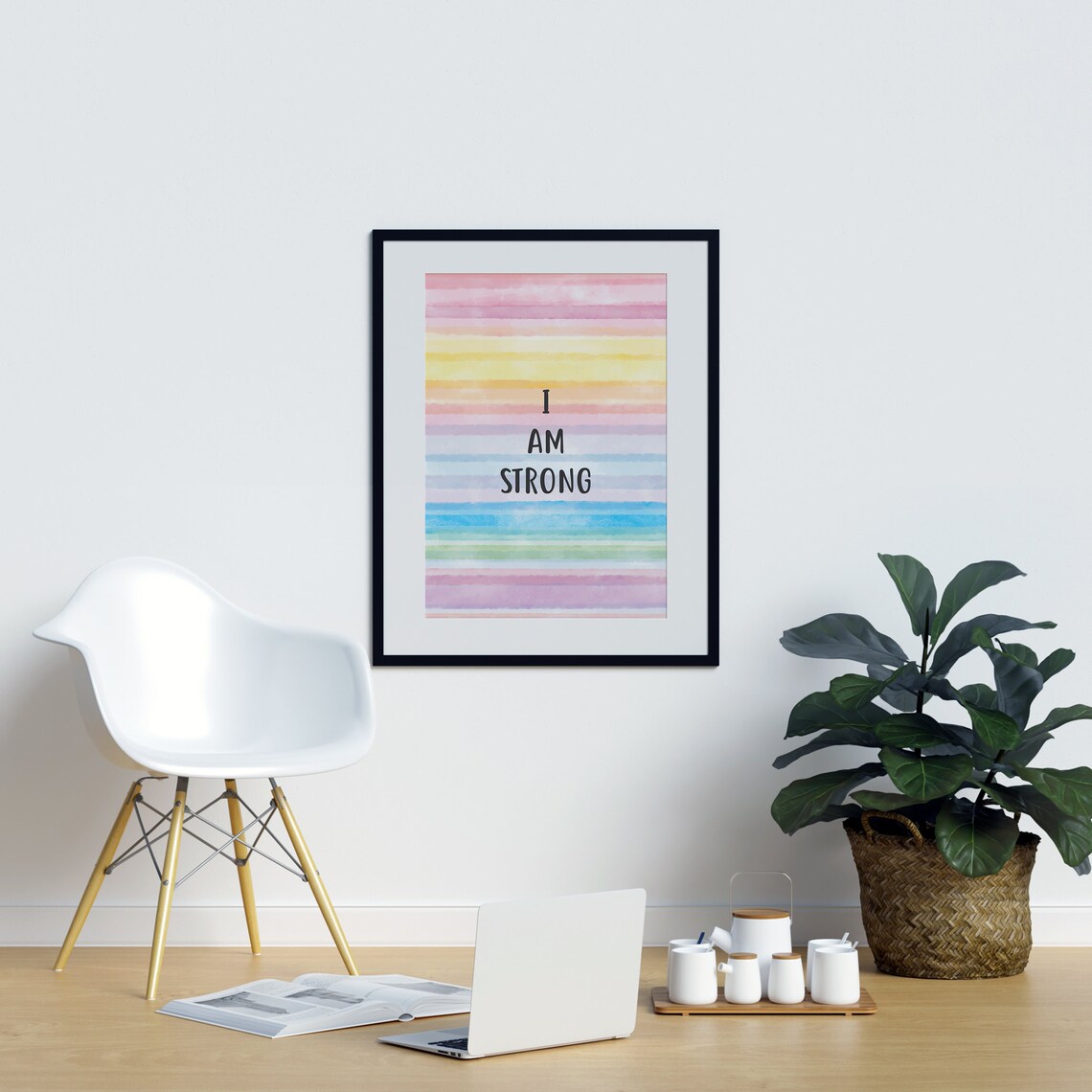 I Am Strong, Abstract Wall Decor, Scandinavian Art, Kitchen Poster ...